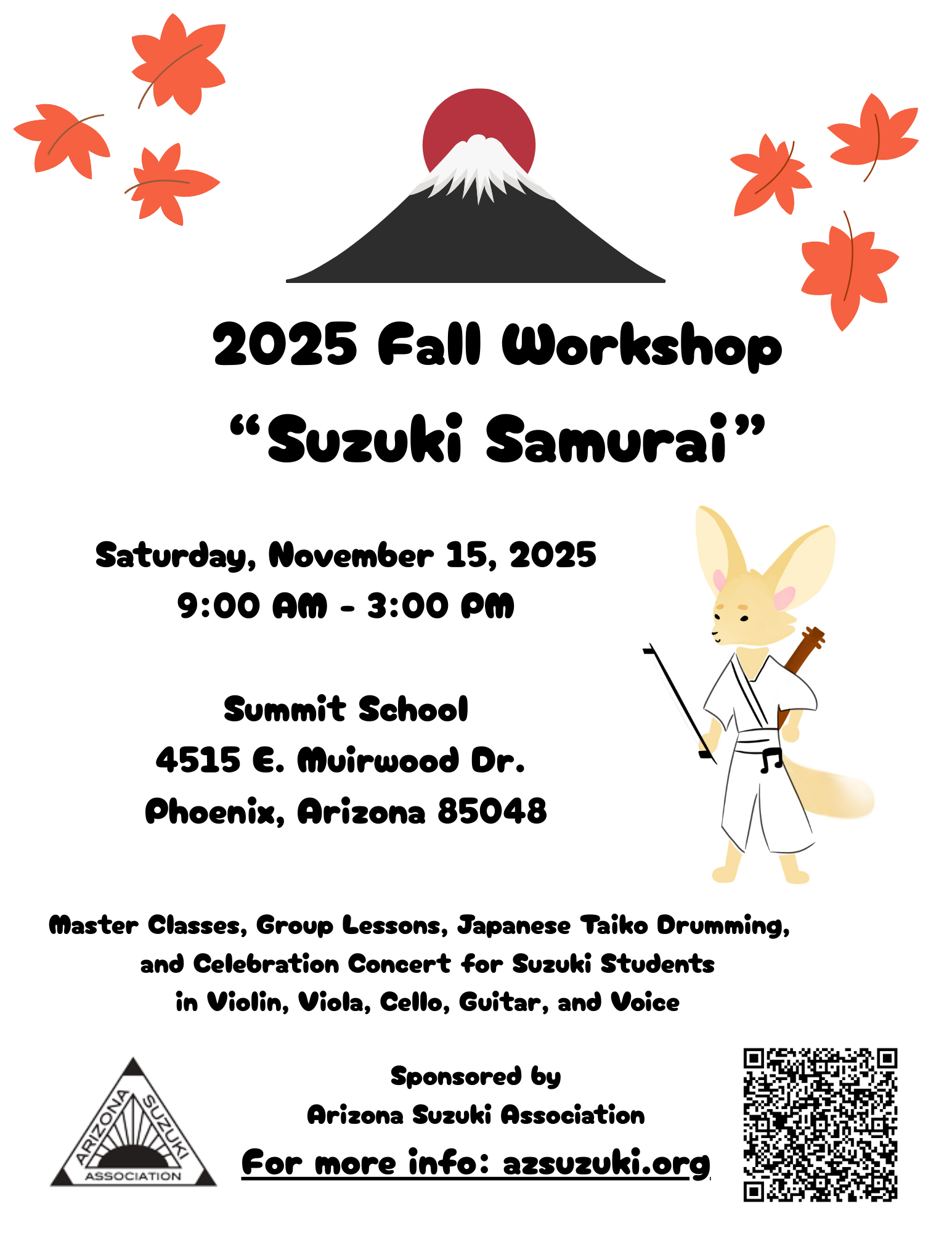 2025 Fall Workshop Arizona Suzuki Association